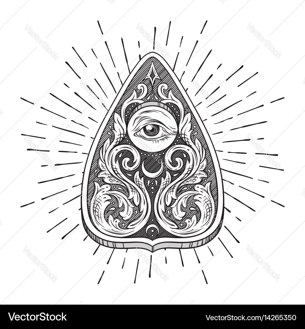 Ouija board mystifying oracle planchette Vector Image