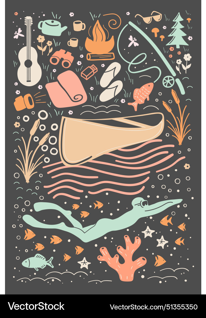Outdoor adventurers delight poster Royalty Free Vector Image
