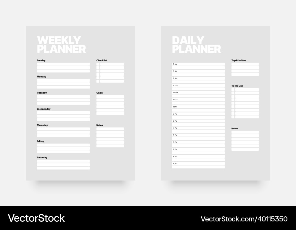 Printable weekly planner template for business Vector Image