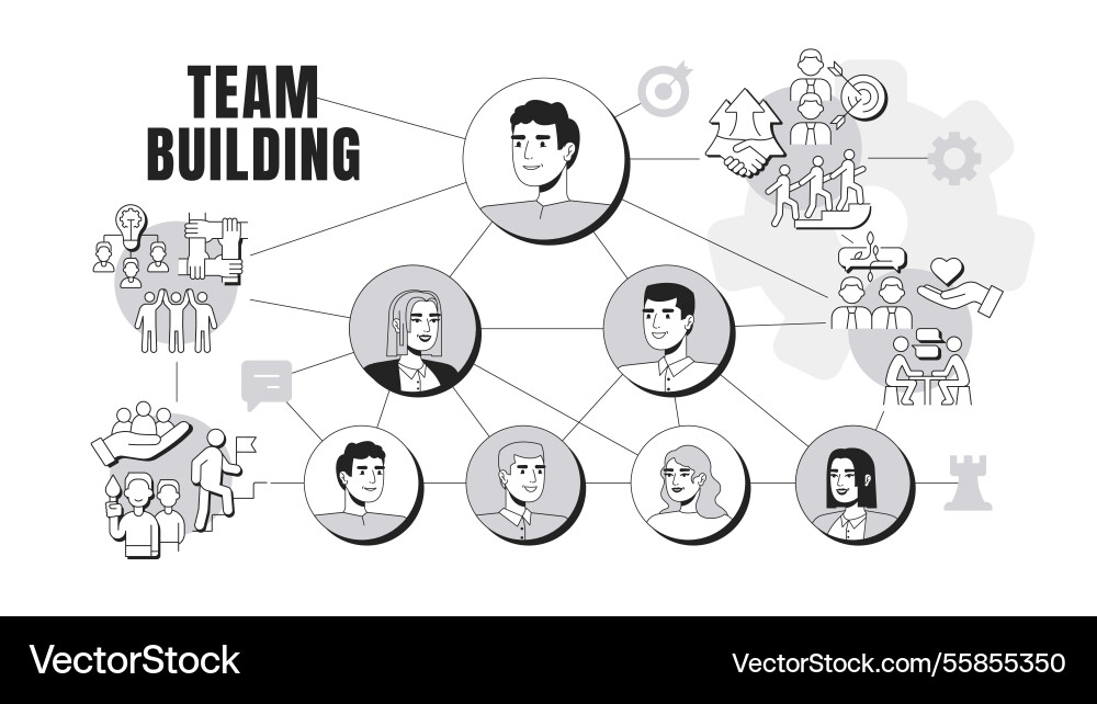 Team building banner conceptual Royalty Free Vector Image
