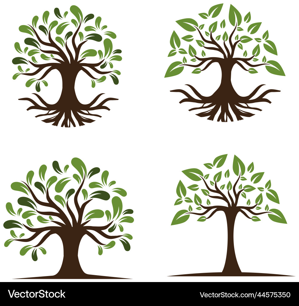 Tree for logo set Royalty Free Vector Image - VectorStock