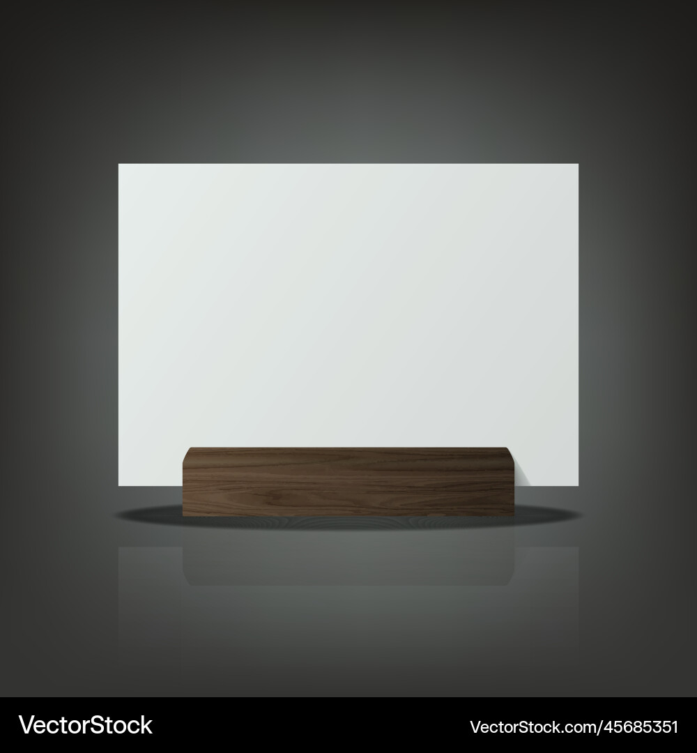 3d realistic white horizontal empty blank Vector Image