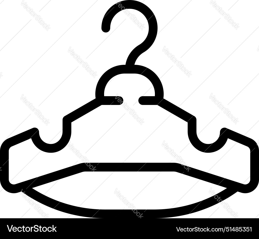 Black line of clothes hanger Royalty Free Vector Image