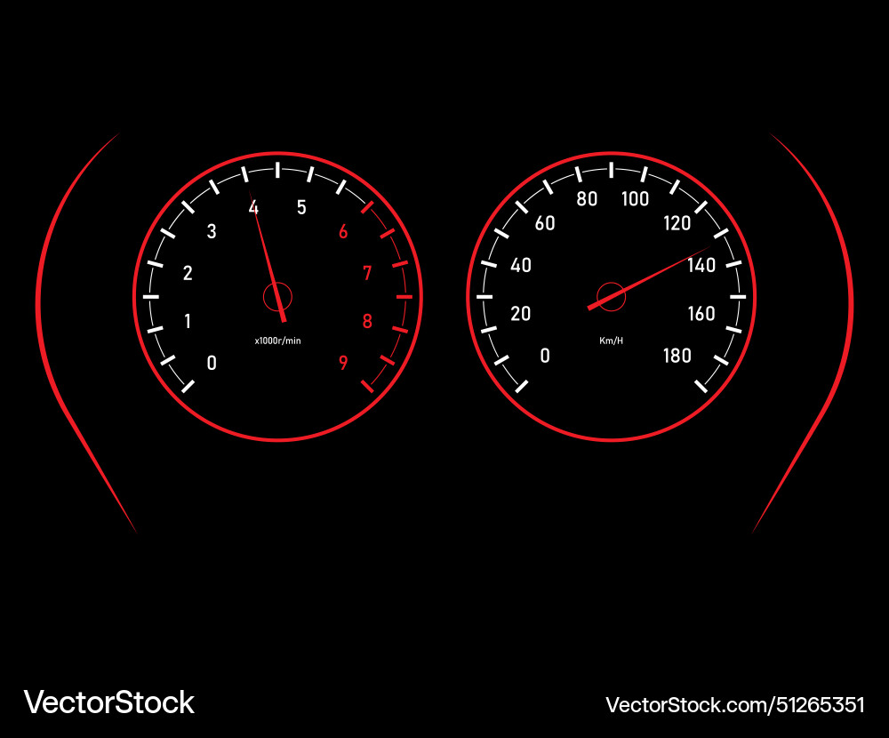 Car dashboard speed meter racing sport design Vector Image