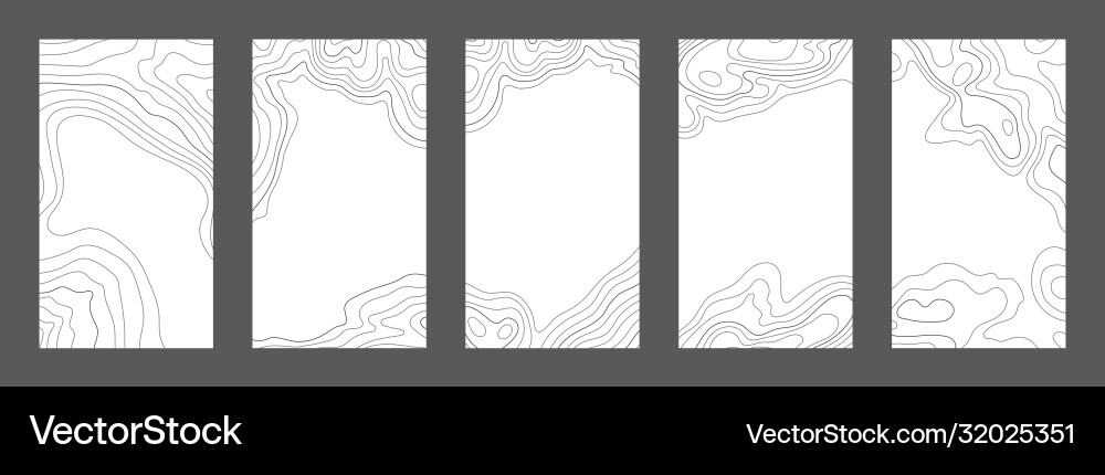 Contour lines on topographic maps geographic map Vector Image
