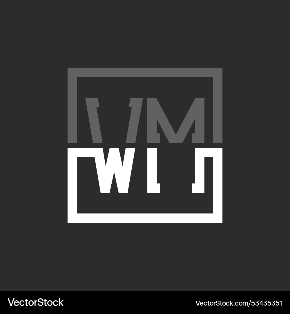 Creative modern minimalist wm letter logo design Vector Image