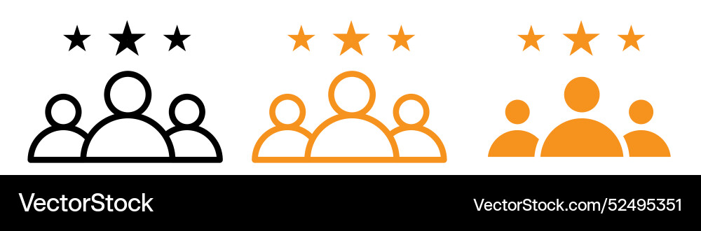 Customer product rating icon set review Royalty Free Vector