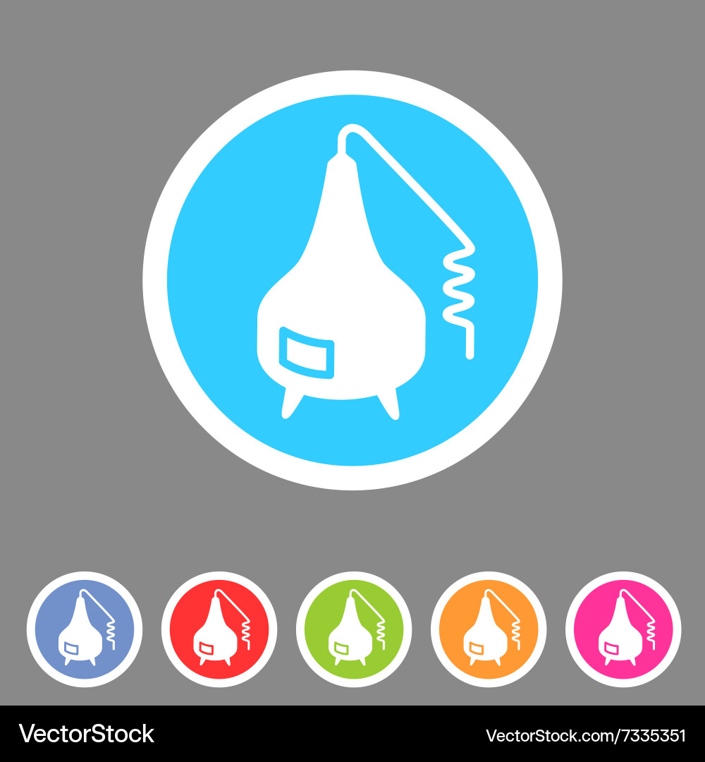 Distillation Equipment Icon Set Royalty Free Vector Image