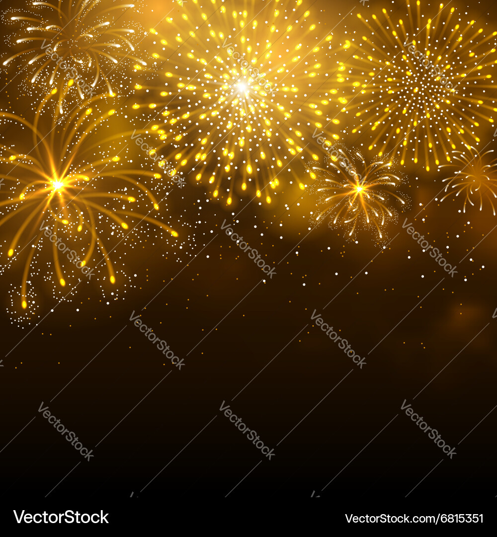 Firework gold Royalty Free Vector Image - VectorStock