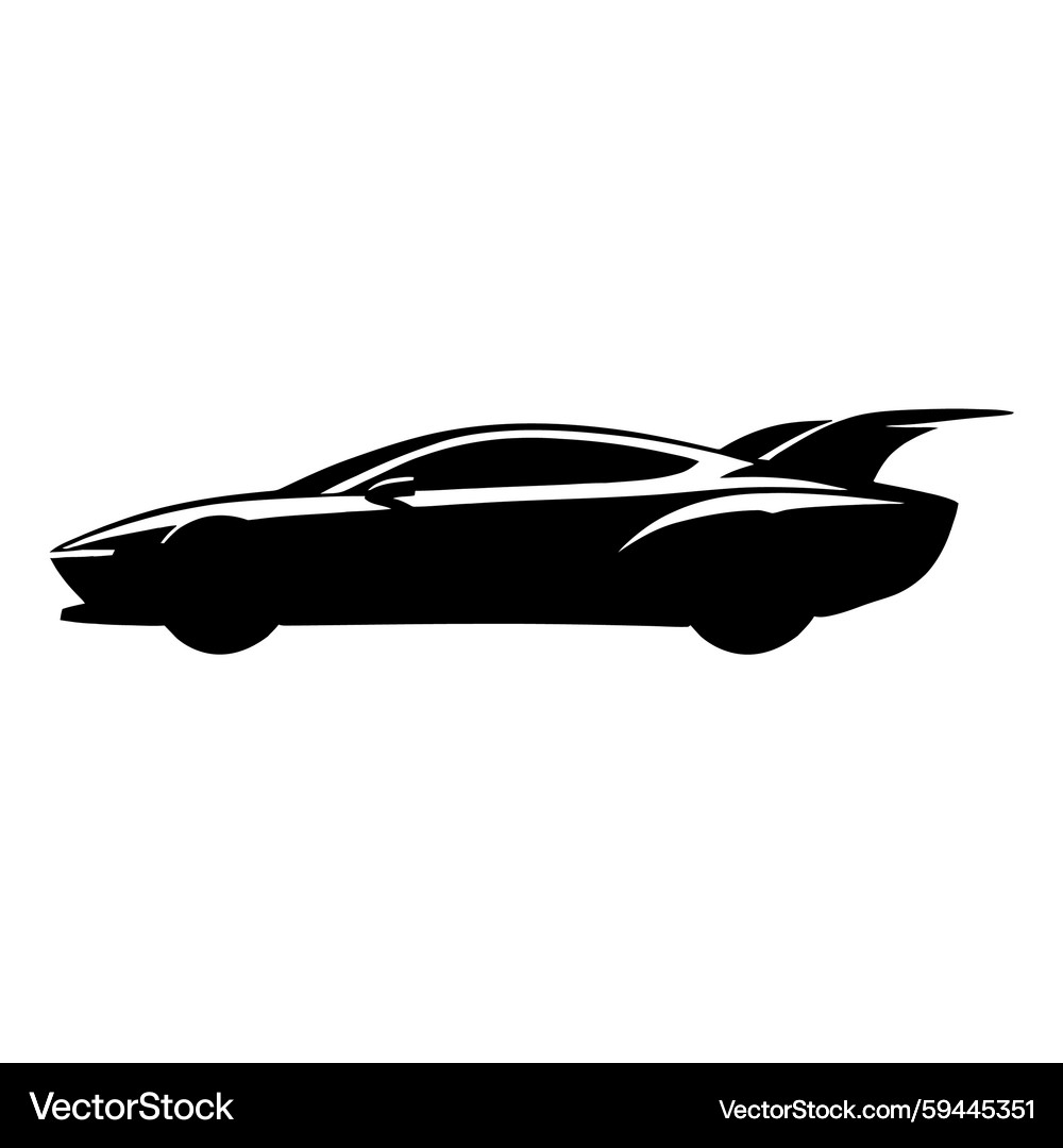 Futuristic Flying Car Silhouette Royalty Free Vector Image