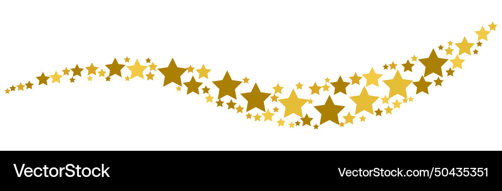 Gold magic stars isolated on transparent Vector Image