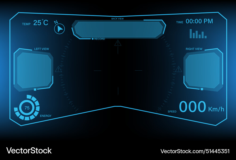 Hud sci-fi interface screen view design virtual Vector Image