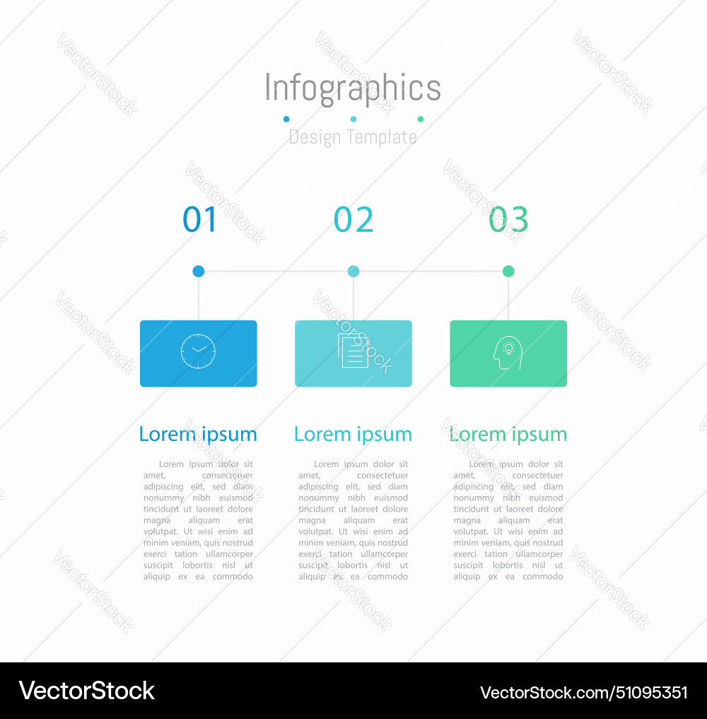 Infographic 3 options design elements Royalty Free Vector