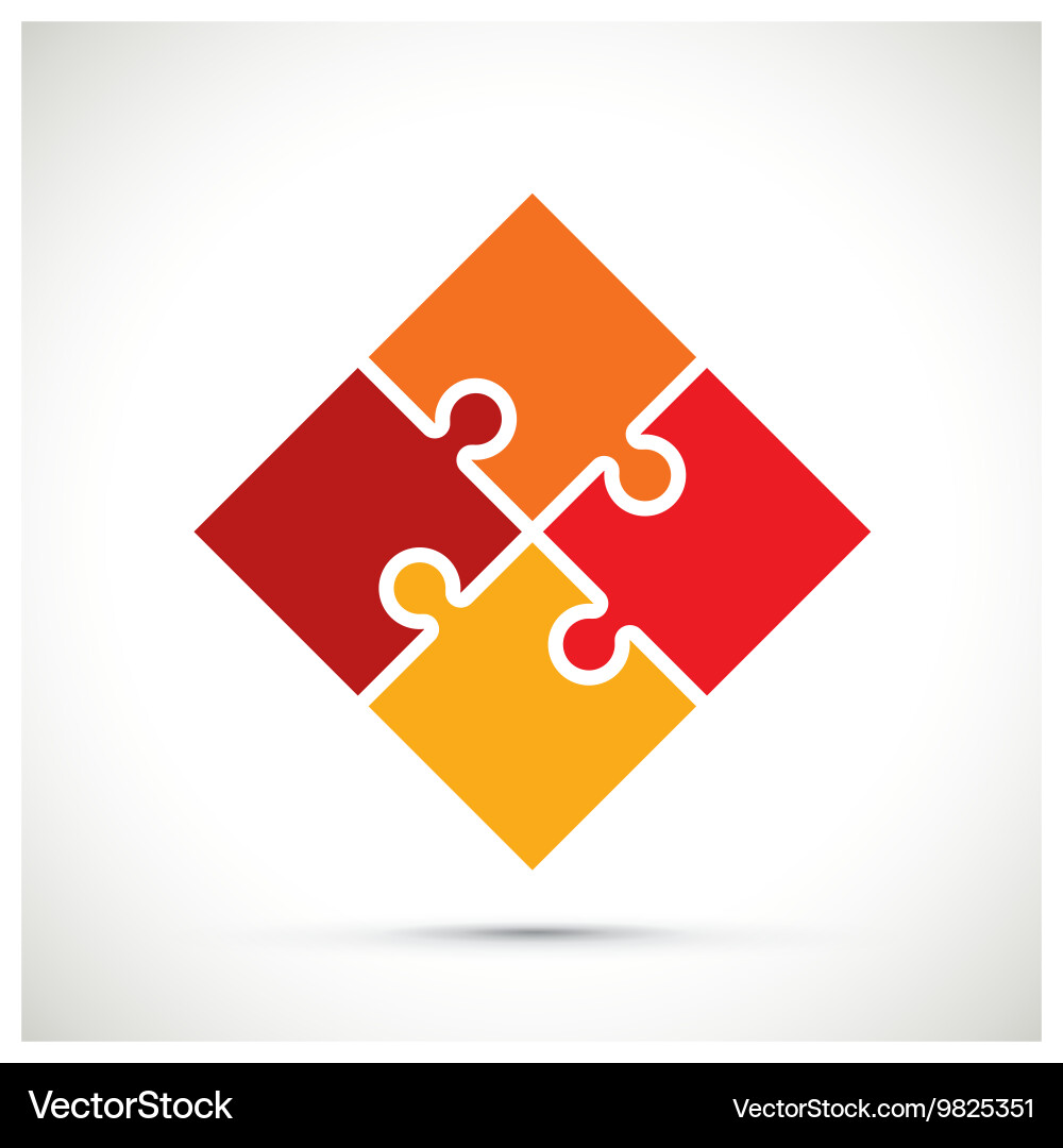 Jigsaw red Royalty Free Vector Image - VectorStock