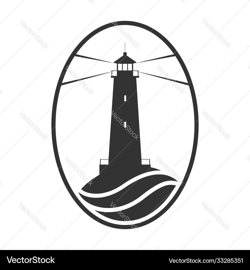 Lighthouse and sea Royalty Free Vector Image - VectorStock