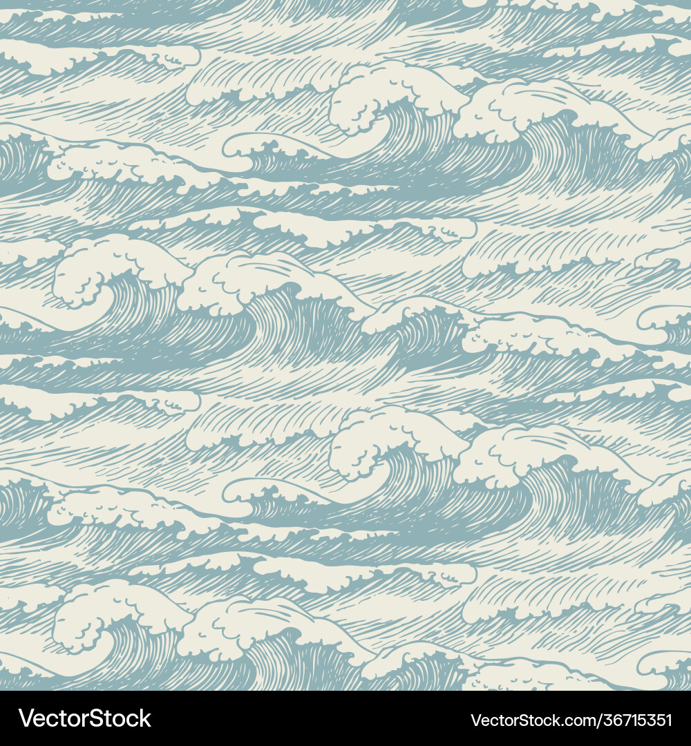 Retro Sea Waves Pattern Royalty Free Vector Image