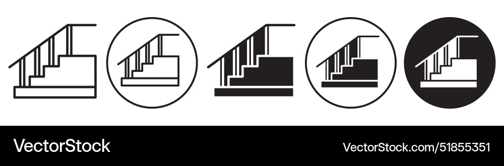 Stairs icon set collection for web Royalty Free Vector Image