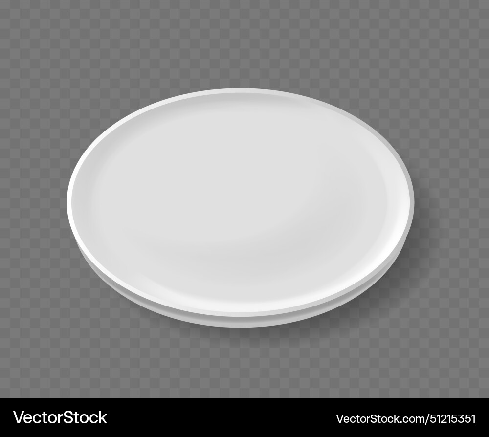 White ceramic plate mockup isolated on transparent