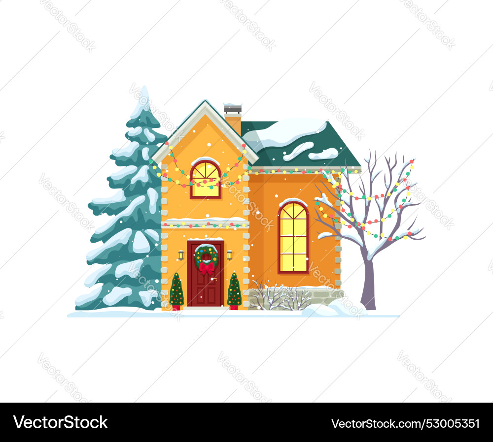With snow-draped roof Royalty Free Vector Image
