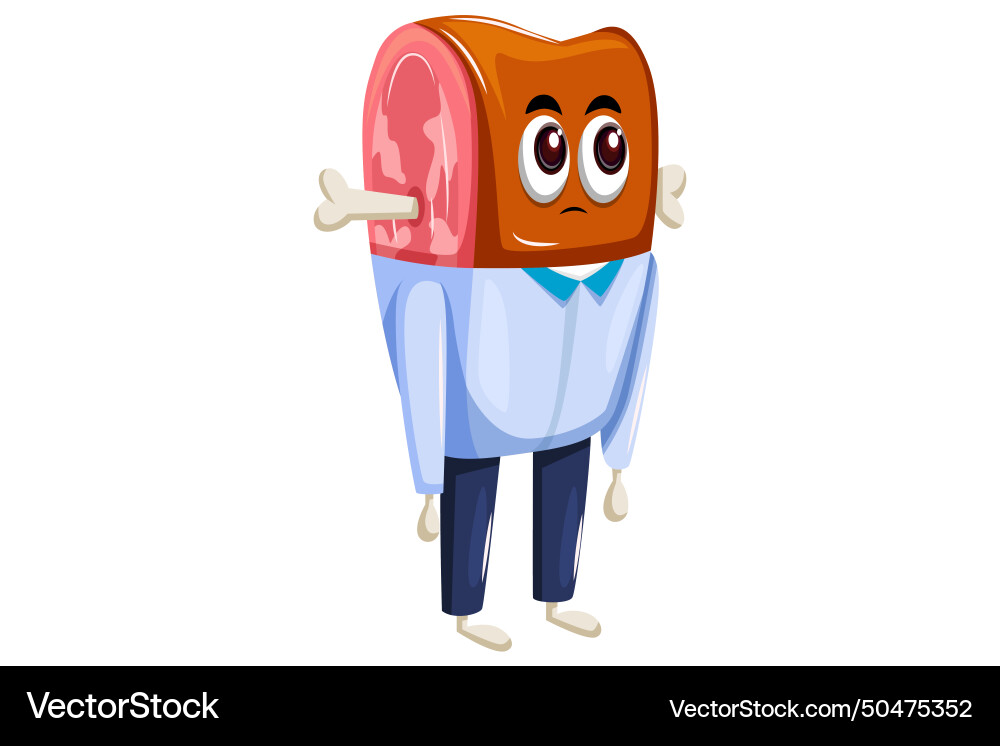 Cute meat character design Royalty Free Vector Image