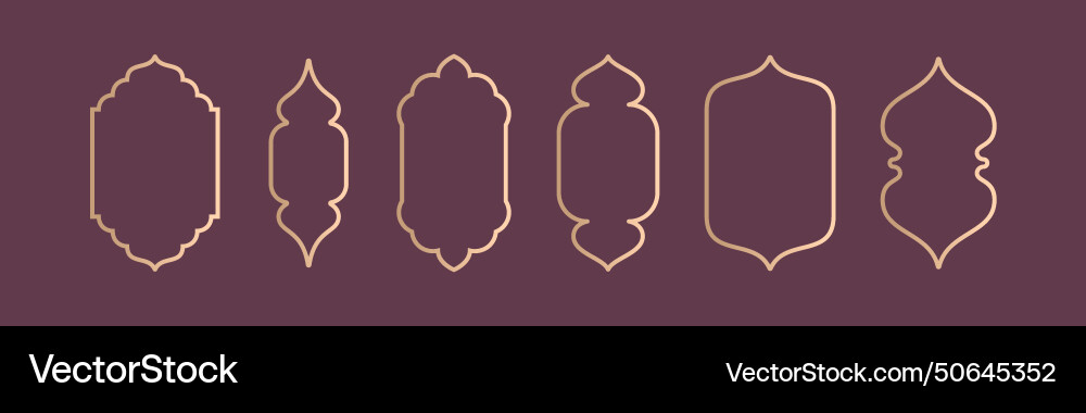 Islamic shape frame window Royalty Free Vector Image