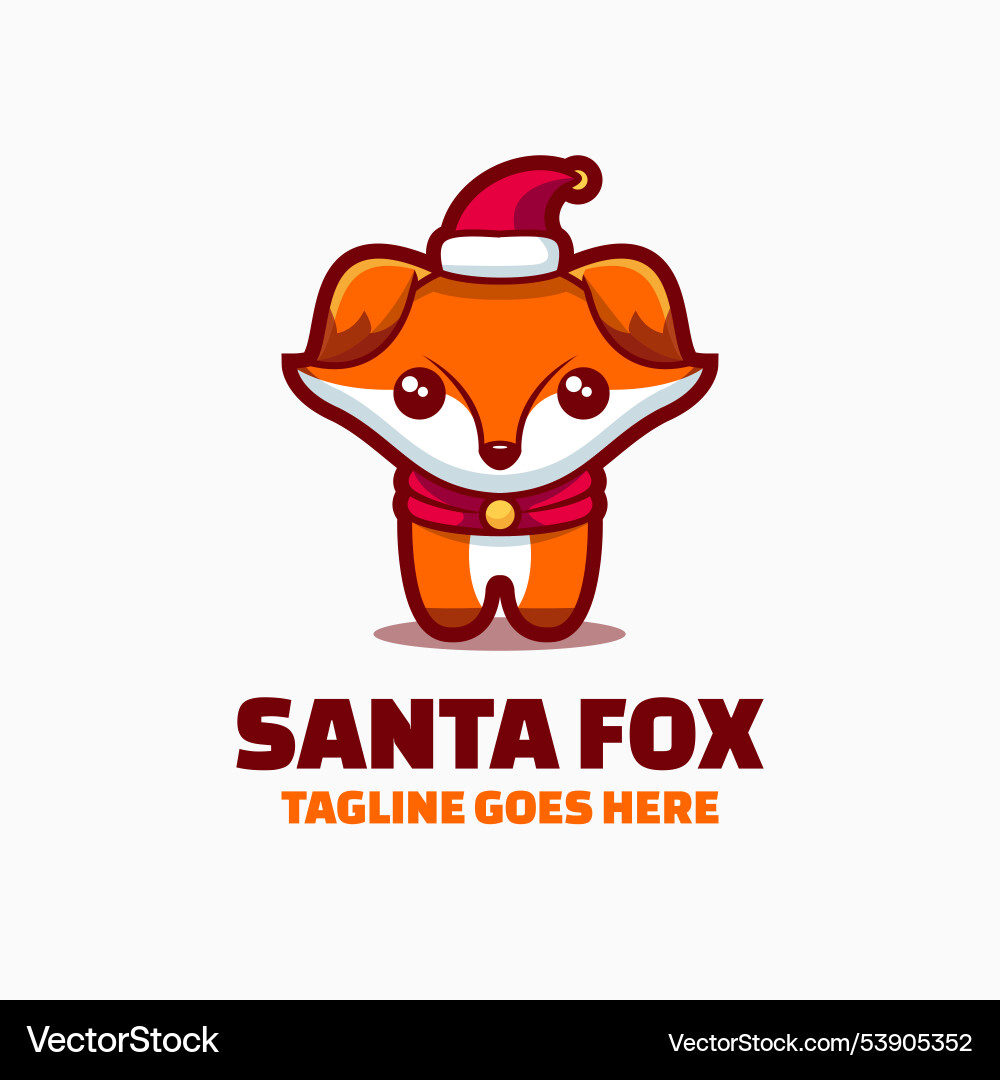 Logo santa fox mascot cartoon style Royalty Free Vector
