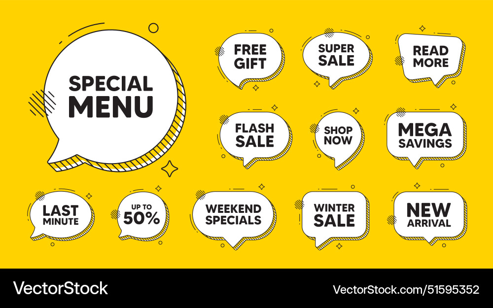 Special menu tag kitchen food offer speech Vector Image