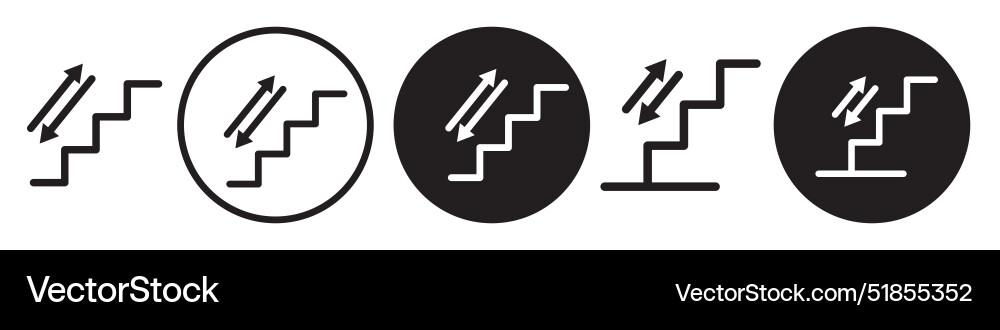 Stairs icon set collection for web Royalty Free Vector Image