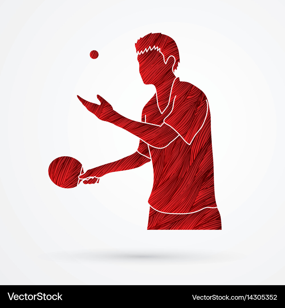 Table tennis player ping pong man graphic Vector Image