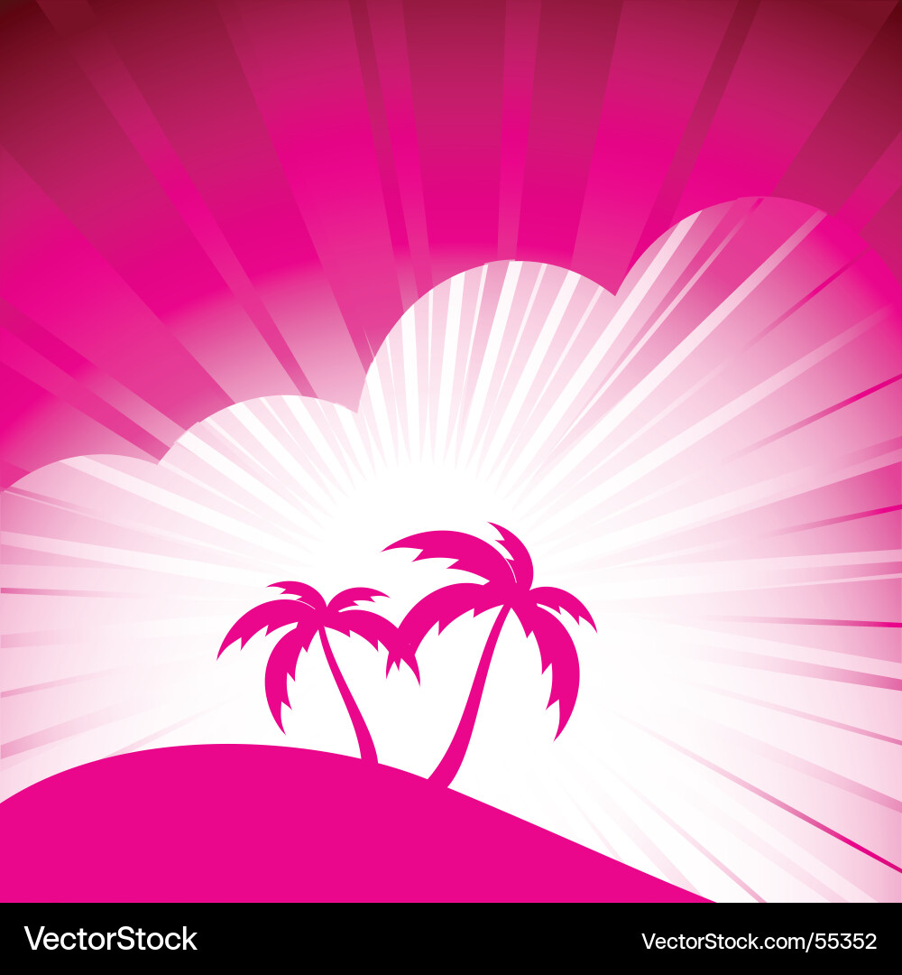 Tropical sunset Royalty Free Vector Image - VectorStock
