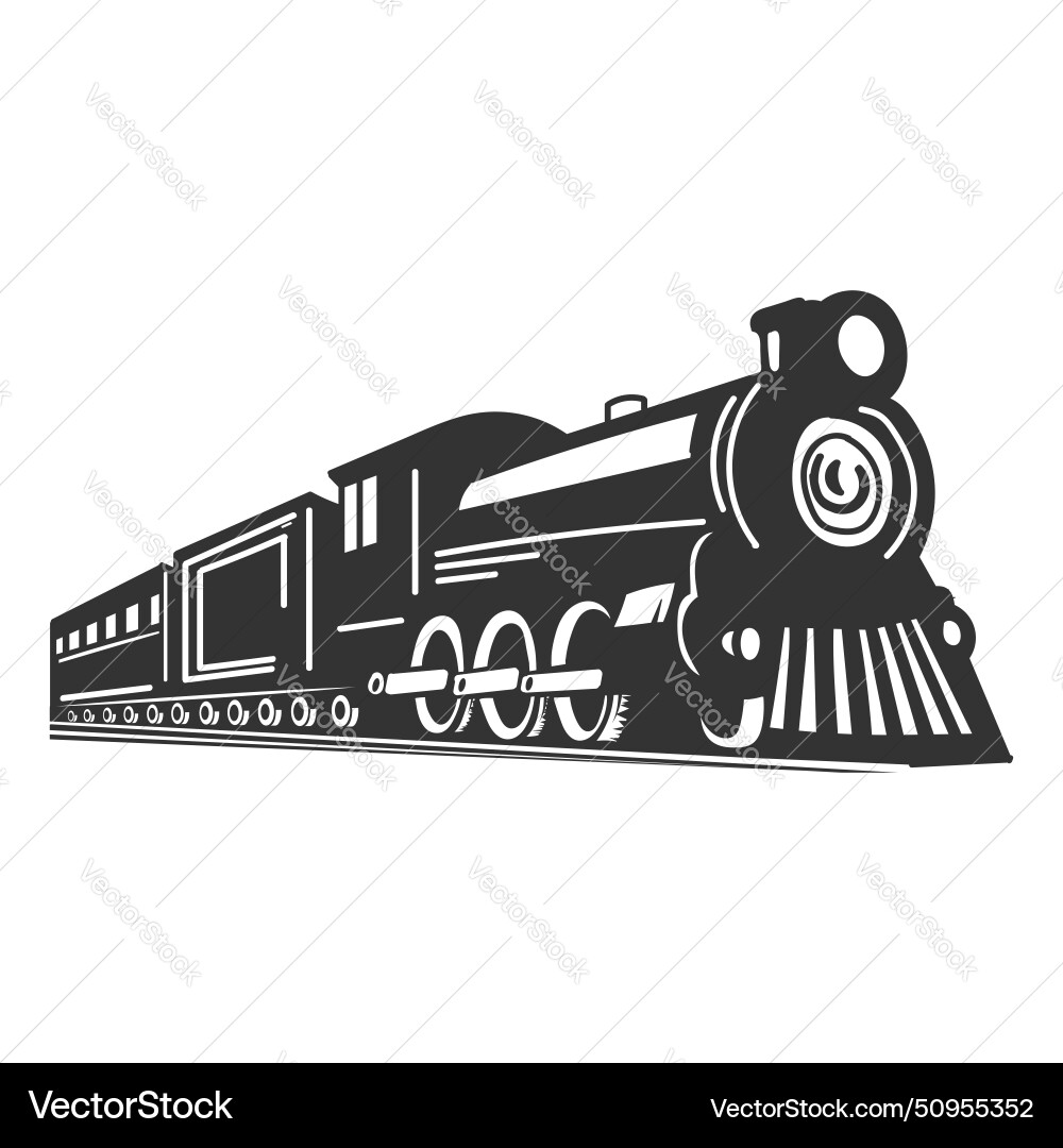 Vintage old locomotive steam train machine design Vector Image