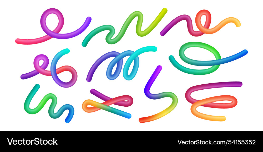 Wavy Gradienten Regenbogen abstrakte Wellen bunt Vektorbild