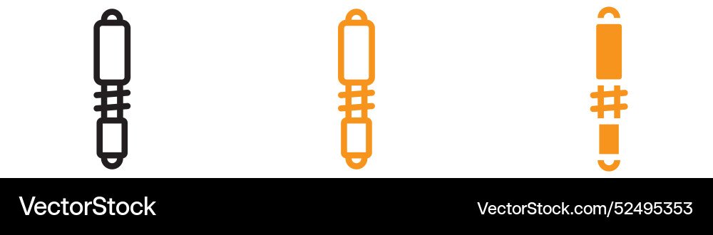 Damper icon set vibration control for engineering Vector Image