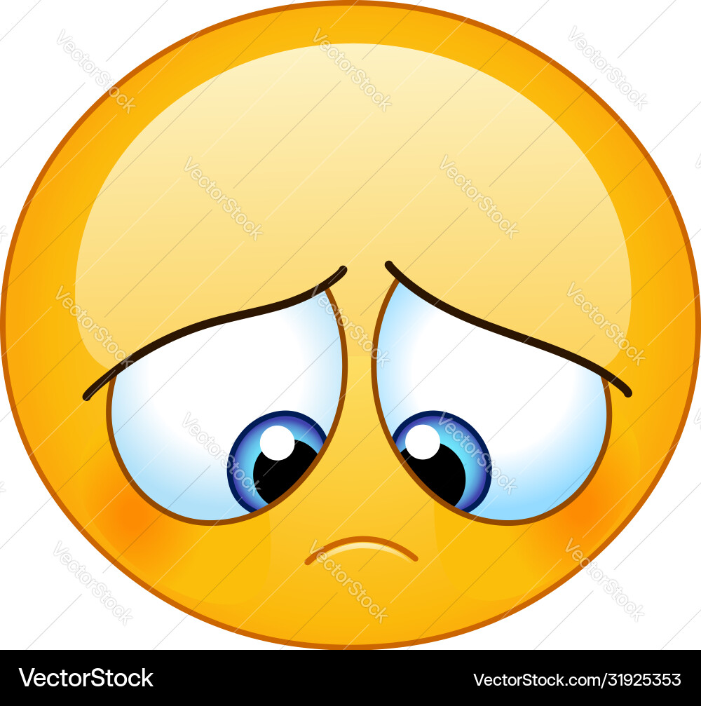 Gloomy emoticon Royalty Free Vector Image - VectorStock