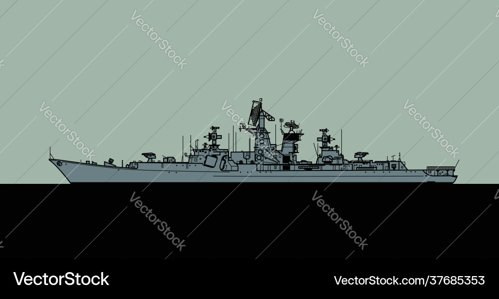 Kresta ii class anti-submarine cruiser Royalty Free Vector