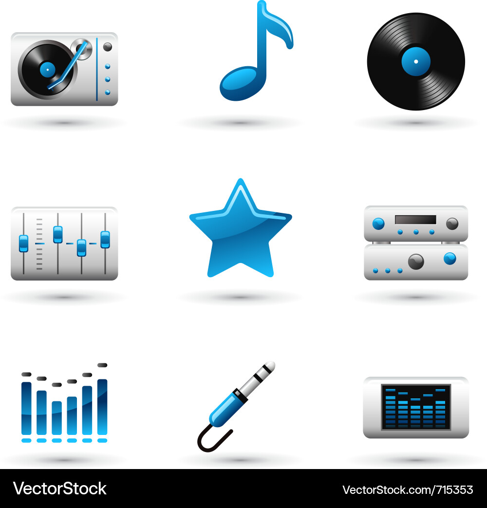 Music icons Royalty Free Vector Image - VectorStock