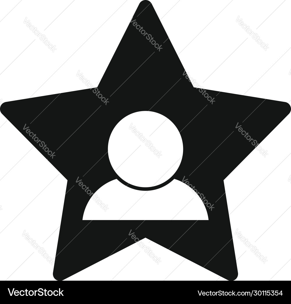 Avatar star celebrity icon simple style Royalty Free Vector