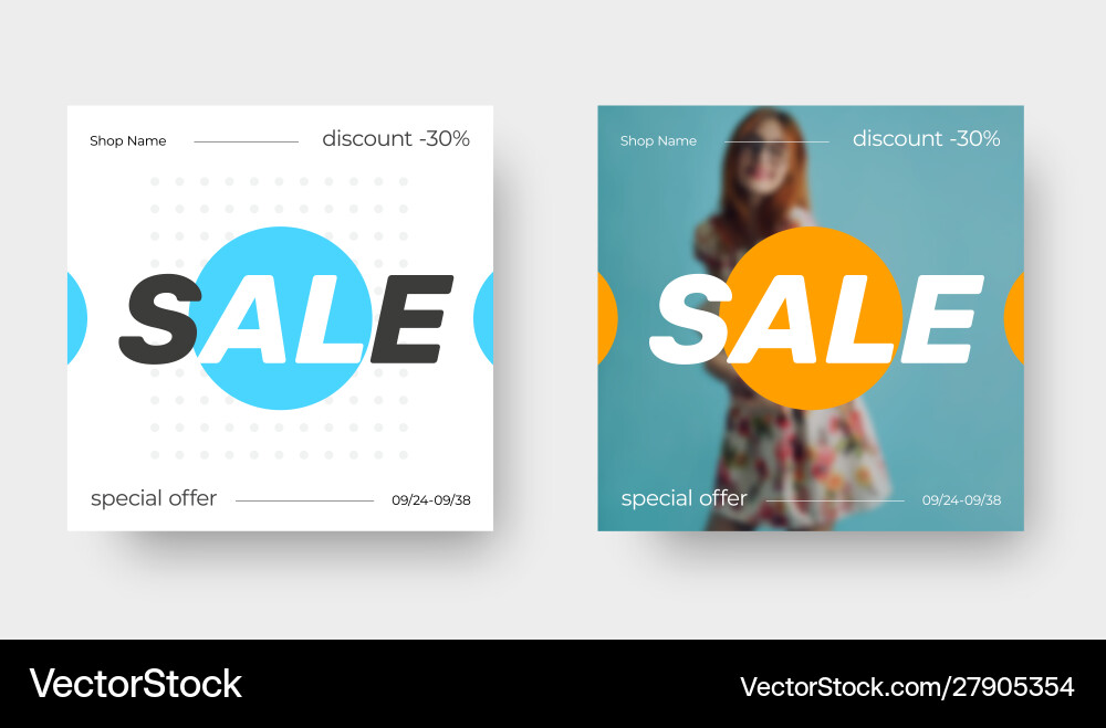 Blue Abstract Sale Banner Template Royalty Free Vector Image