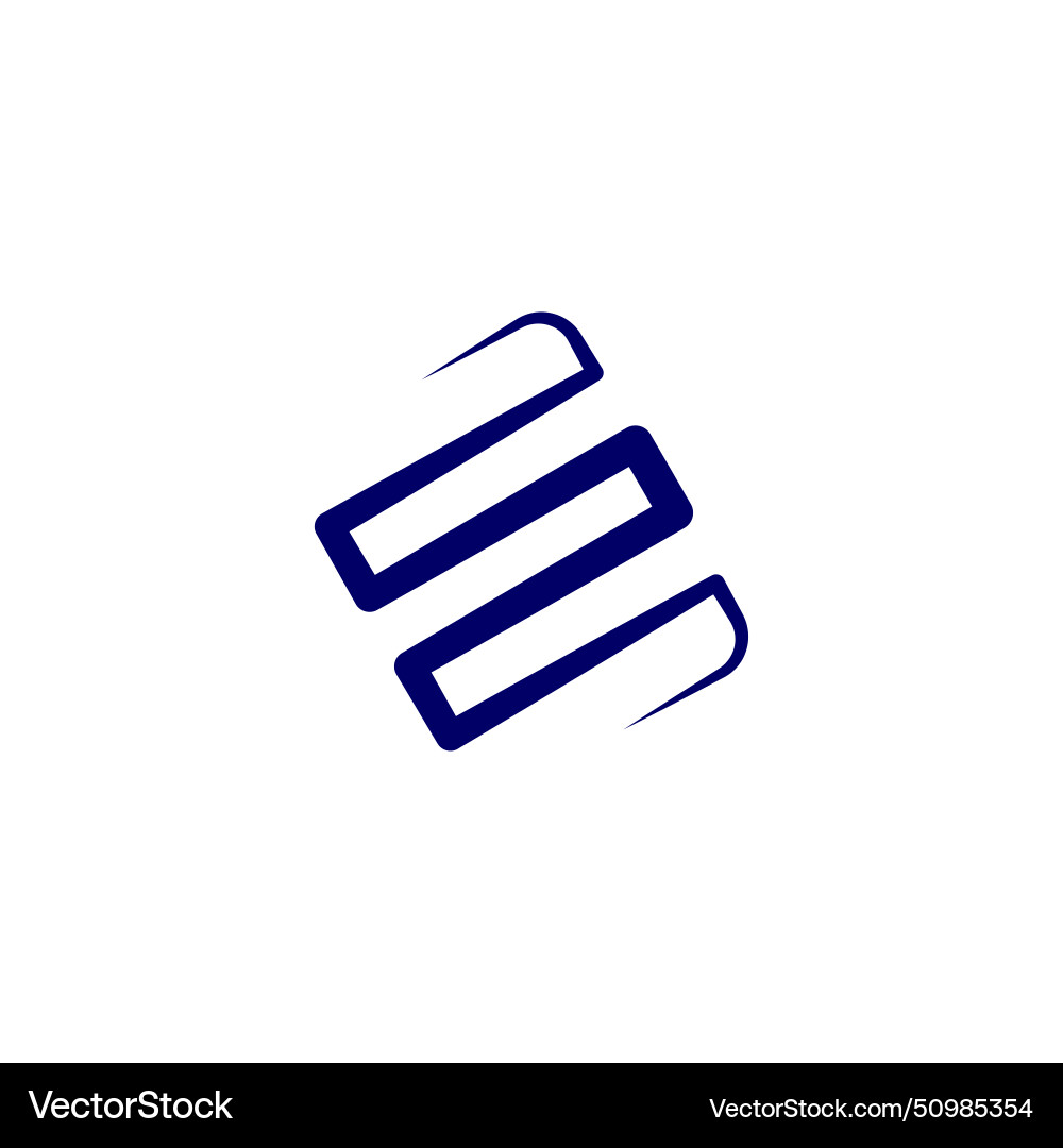 Blue letter e logo in negative space icon Vector Image