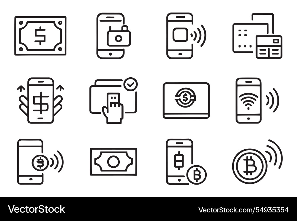 Cashless payment credit card debit mobile Vector Image