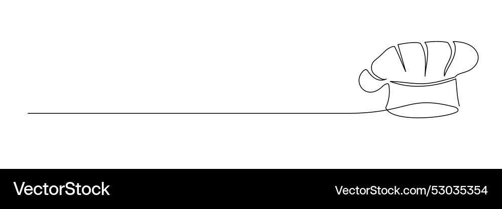 Chef hat in one continuous line drawing symbol Vector Image