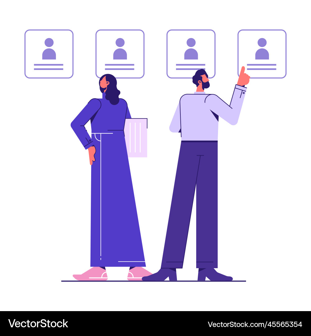 Concept of hr management or human resources Vector Image