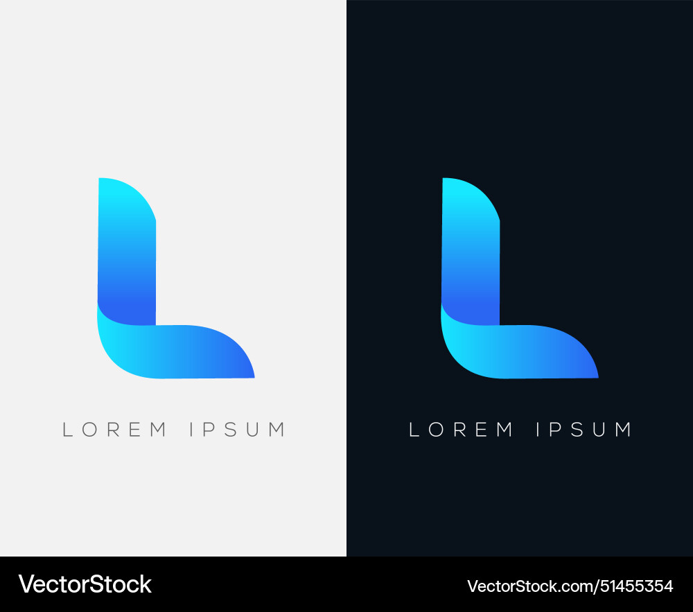 Creative-l-letter-modern-3d-logo-design Royalty Free Vector