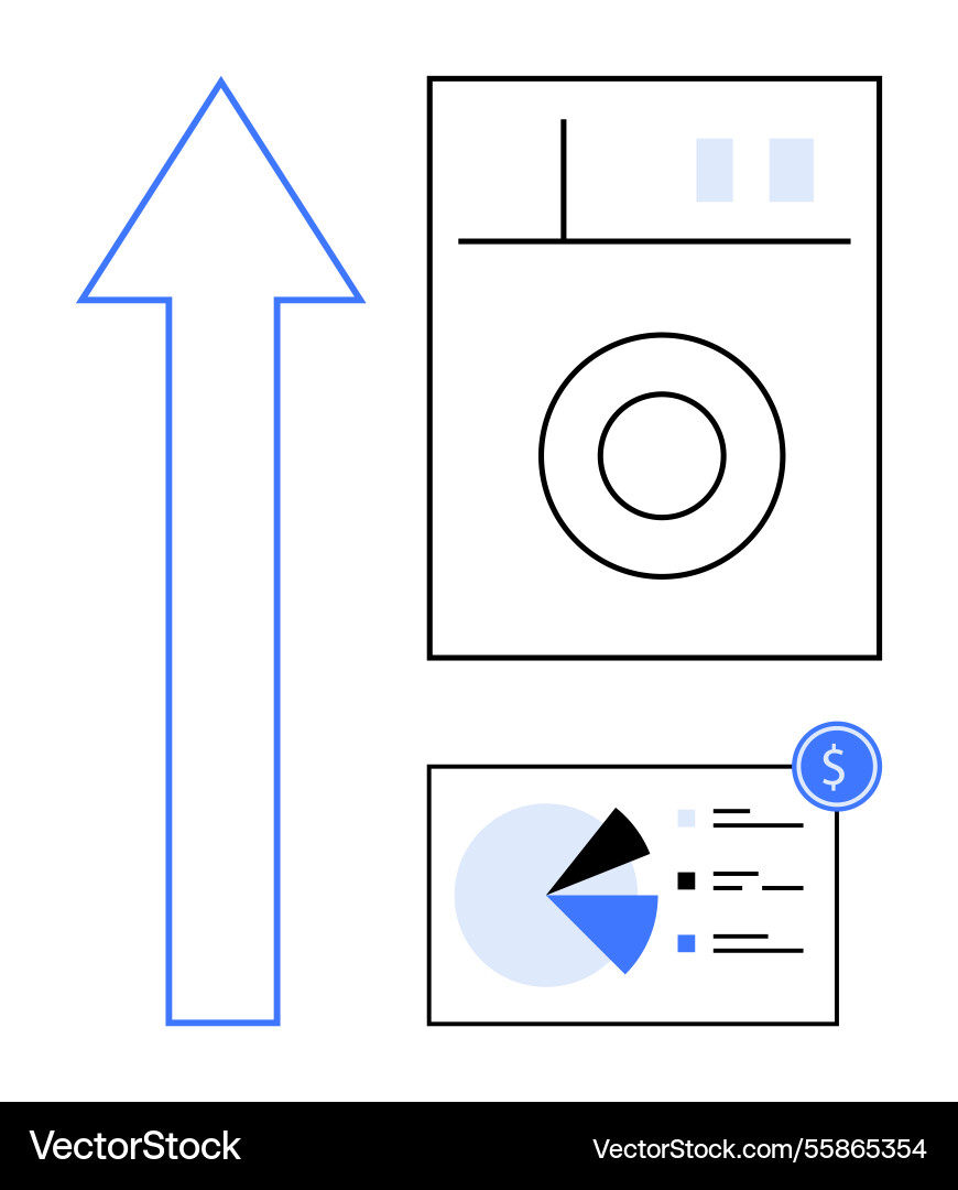 Growth insights with arrow data analytics and Vector Image