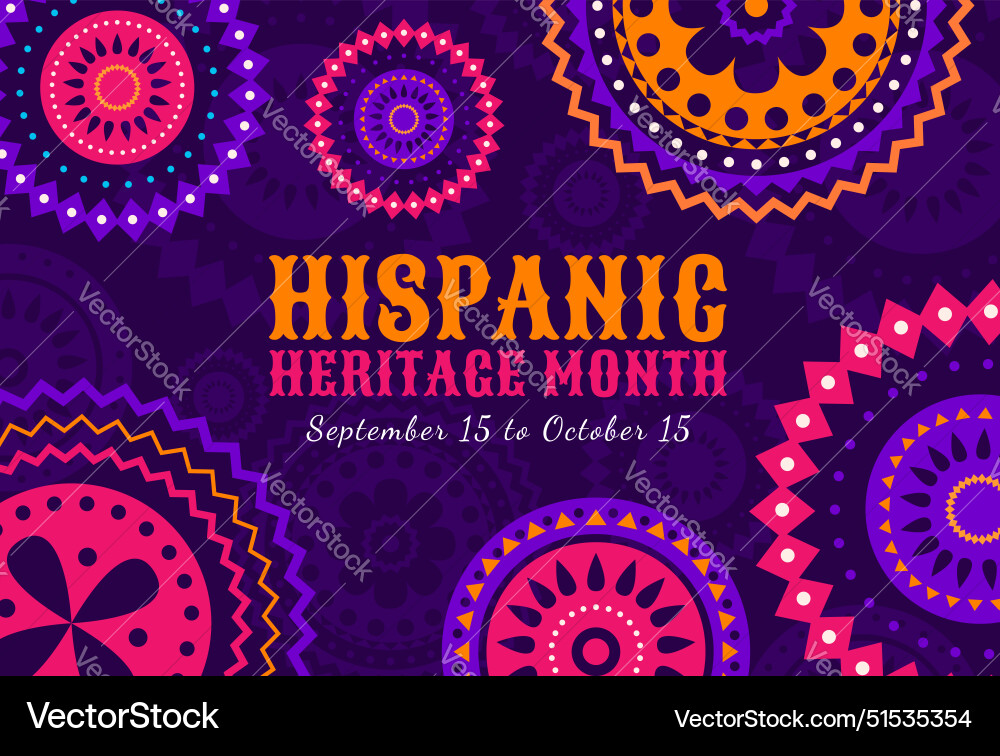 Hispanic heritage month poster mexican pattern Vector Image