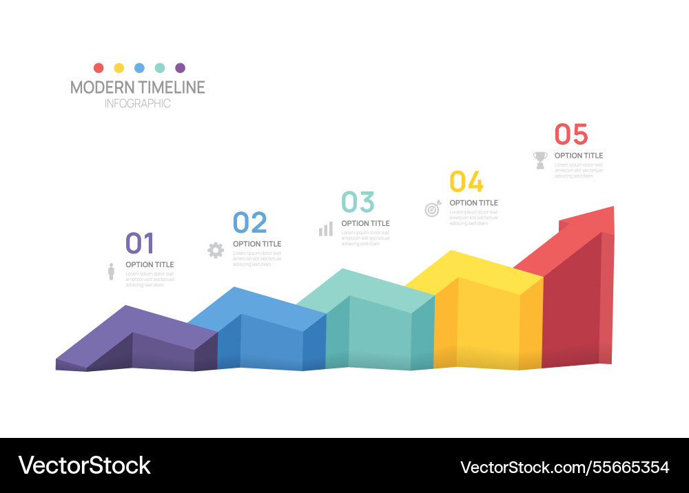 Infographics arrow symbol isometric timeline Vector Image