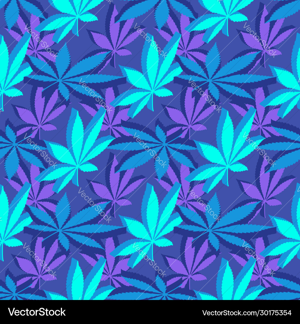 Isometric Marijuana Leaf Pattern Royalty Free Vector Image