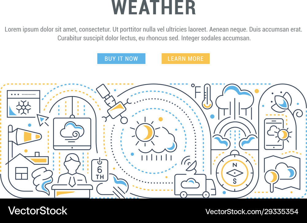 Linear banner weather Royalty Free Vector Image