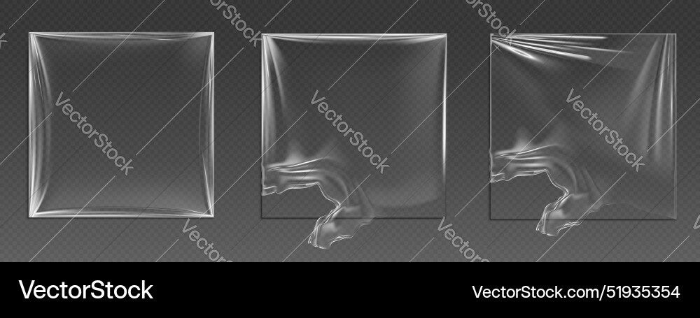 Transparent plastic vinyl wrap Royalty Free Vector Image