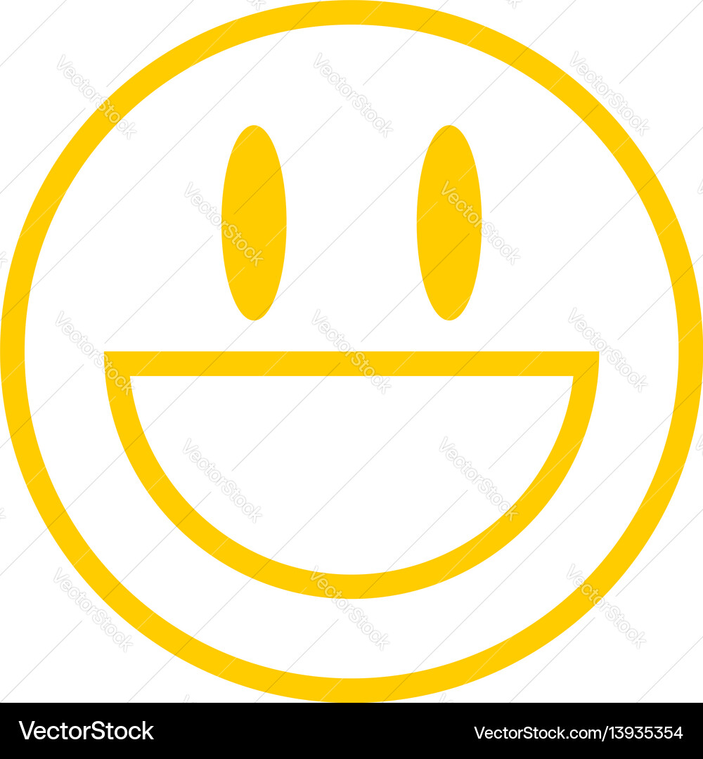 Yellow icon smiling face Royalty Free Vector Image